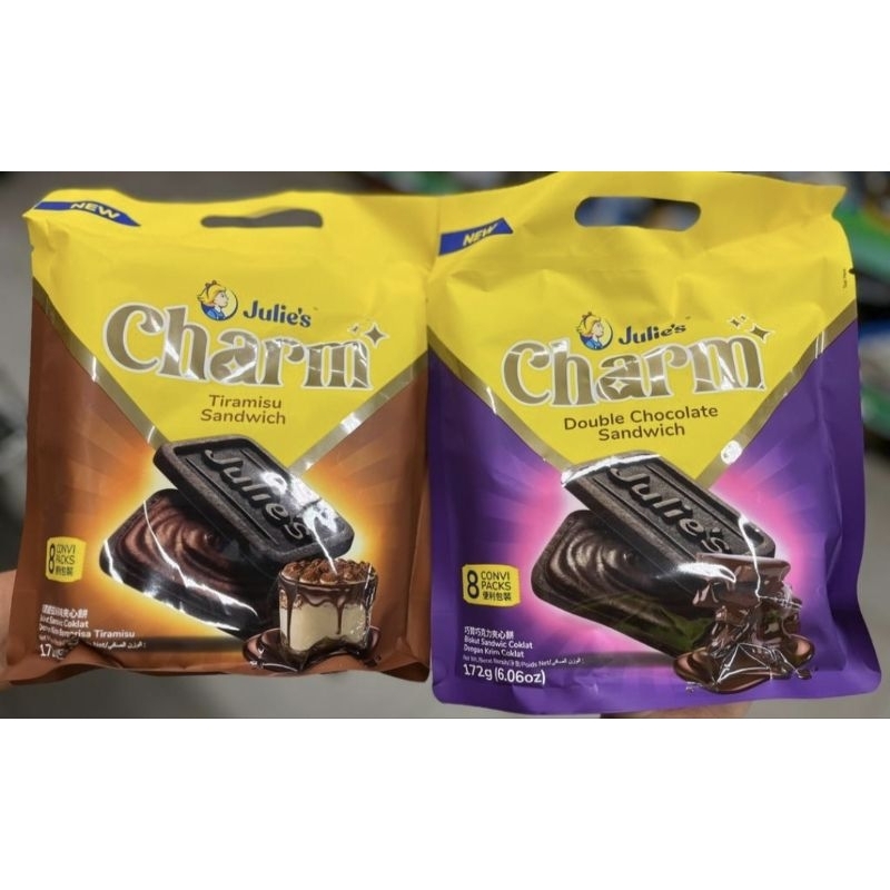 Jual Julies Charm Double Chocolate Sandwich & Tiramisu Sandwich 8pack ...