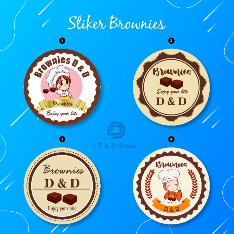 Jual Stiker Custom Kue Brownies / Stiker Produk Kemasan / Stiker Label ...