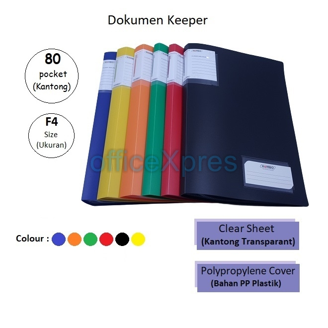 Jual Map Plastik / File Dokumen Keeper / Clear Holder F4 Folio 80 Lembar Hombo | Shopee Indonesia