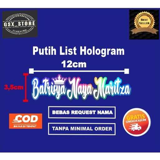 Jual TERLARIS DAN TERMURAH CUTTING STICKER HOLOGRAM LIST HITAM, HITAM ...