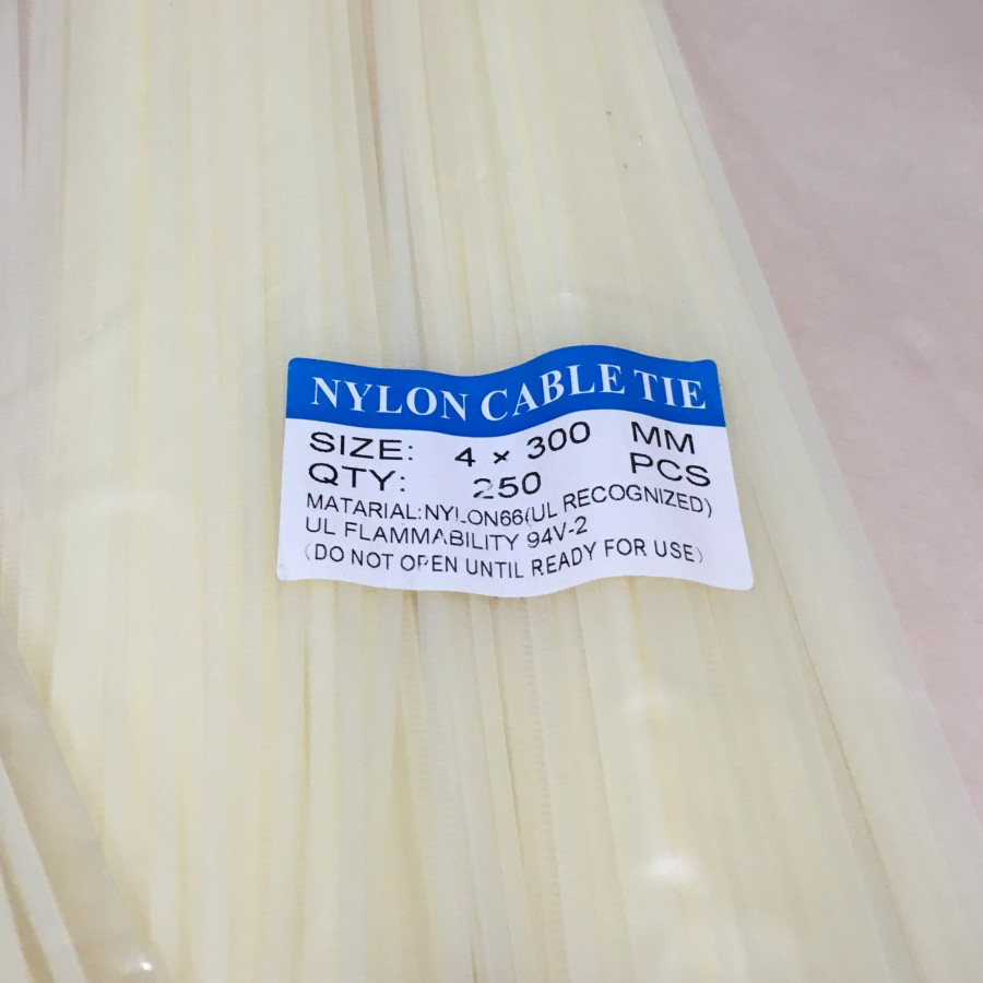 Jual NYLON CABLE TIE KABEL TIES NILON 4x300MM 4 x 300 MM PUTIH 0.4 30 ...