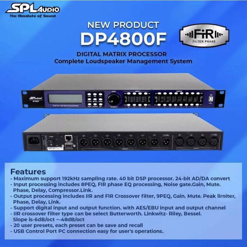 Jual Management DLMS SPL AUDIO DP4800F 4input 8output | Shopee Indonesia