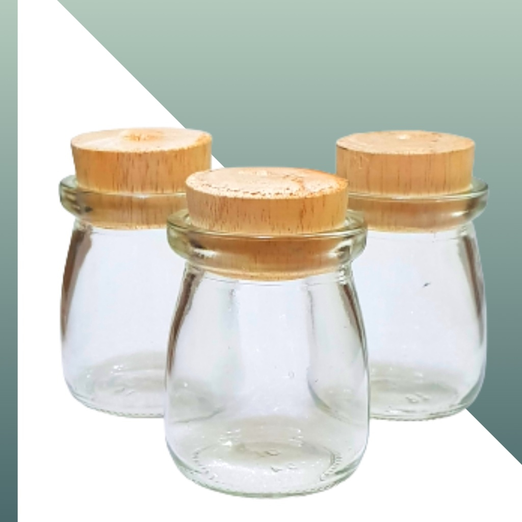 Jual / 10 pcs 100ml Botol Jar PUDDING Kaca baru + tutup PUTIH TUTUP ...