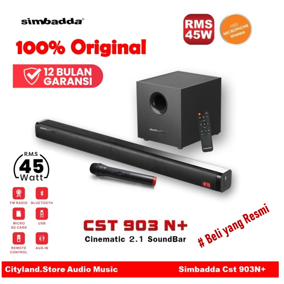 Jual Simbadda CST 903N+ Soundbar TV Wireless Bluetooth Home Theater | Shopee Indonesia