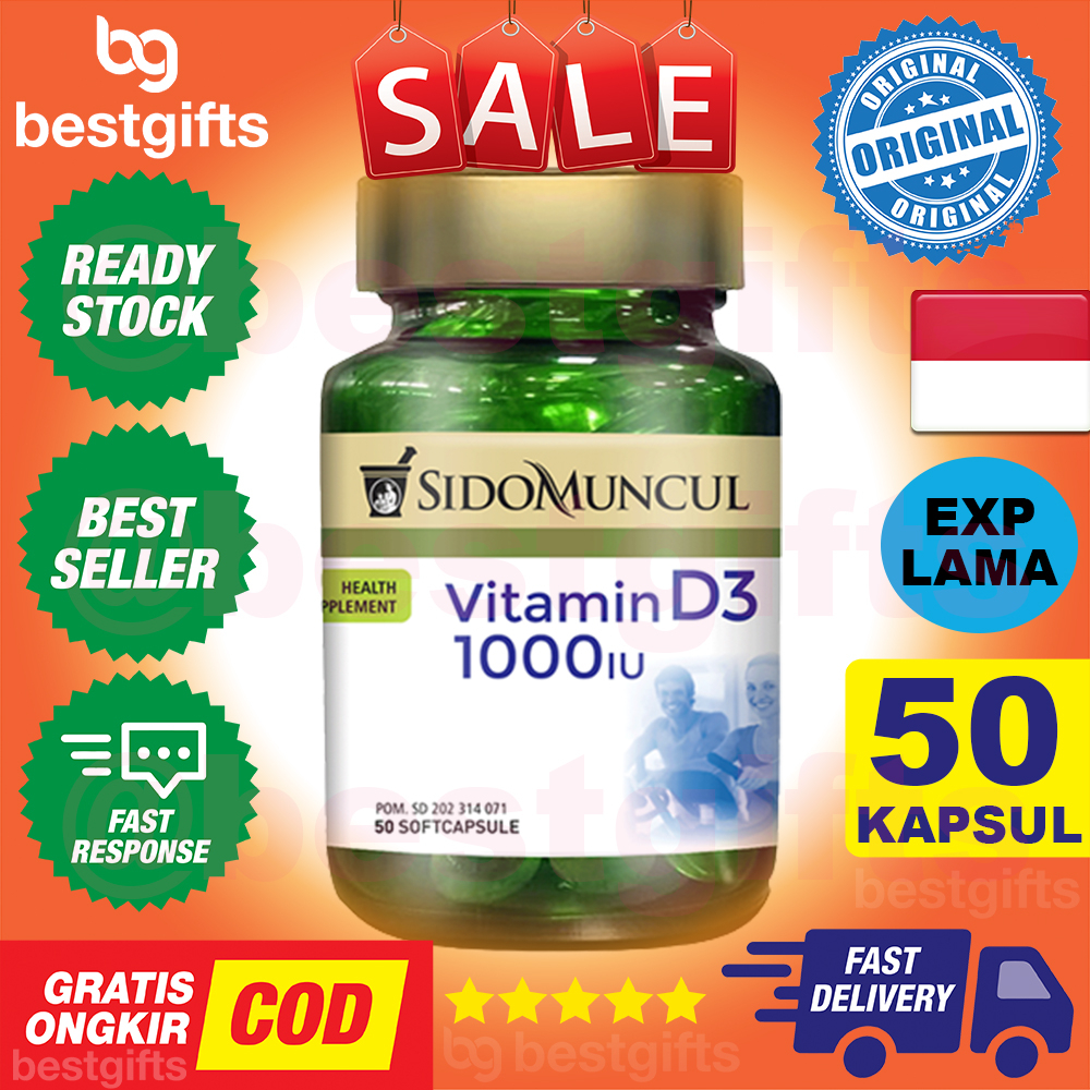 Jual SIDOMUNCUL SIDO MUNCUL VITAMIN D3 1000 IU MEMELIHARA KESEHATAN ...