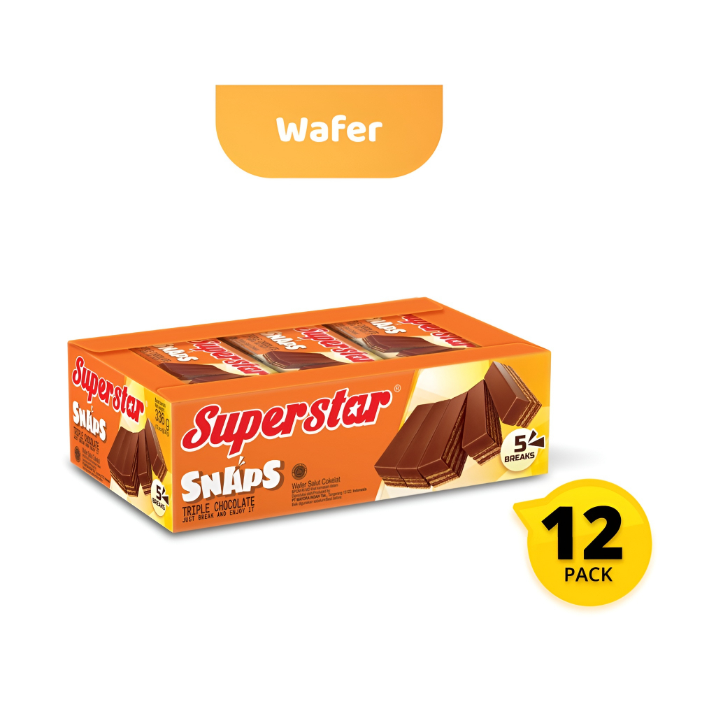 Jual Superstar Snaps Wafer Coklat 12 x 28 gr | Shopee Indonesia