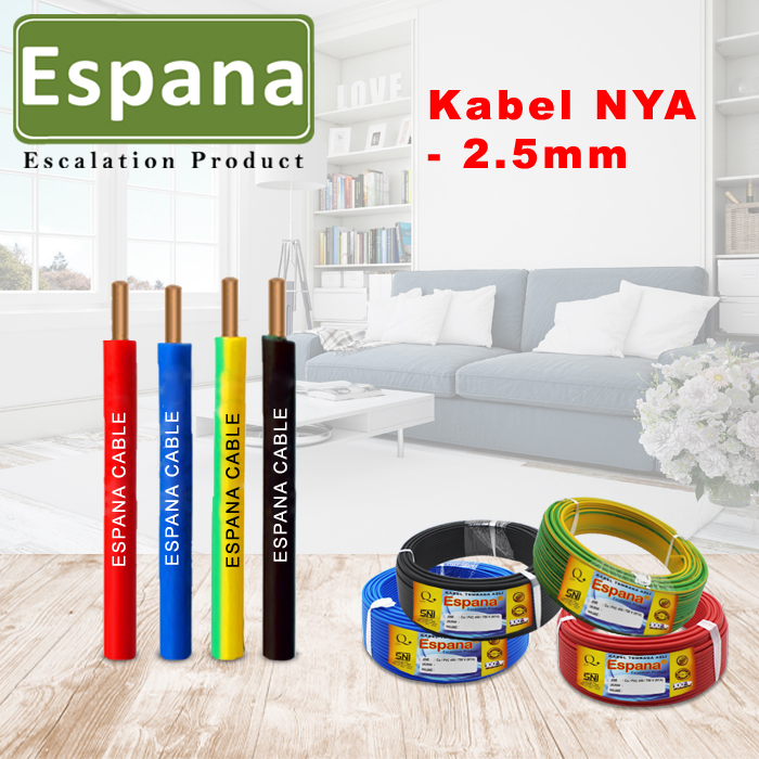 Jual Kabel Listrik Tembaga Espana / Kabel NYA 2.5mm Tembaga Asli Panjang 1M 3M 5M | Shopee Indonesia