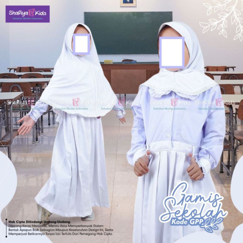 Jual SK Shafiya kids Baju Gamis seragam sekolah TK SD Putih | Shopee ...