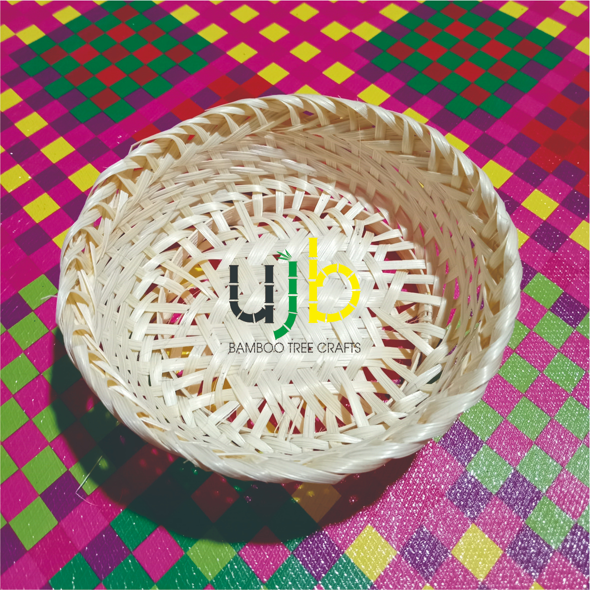 Jual tempat makanan snack dari bambu anyaman bulat ukuran sedang ...