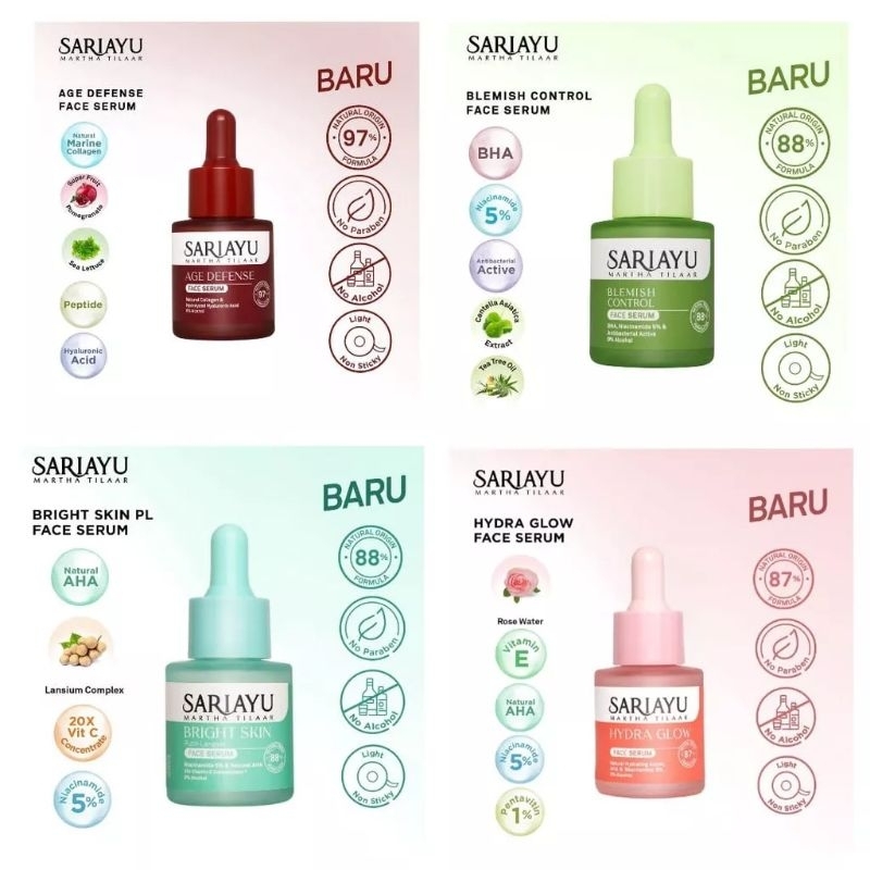 Jual [20ml] Sariayu Face Serum Series Bright Skin Putih Langsat | Hydra Glow | Blemish Control ...