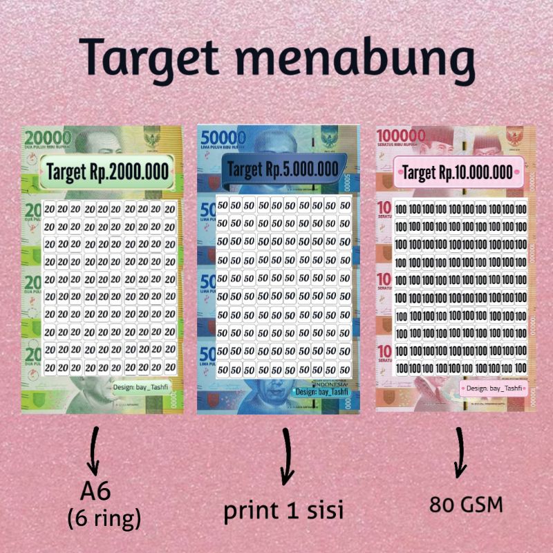 Jual Target Menabung binder A6 (6ring) | Shopee Indonesia