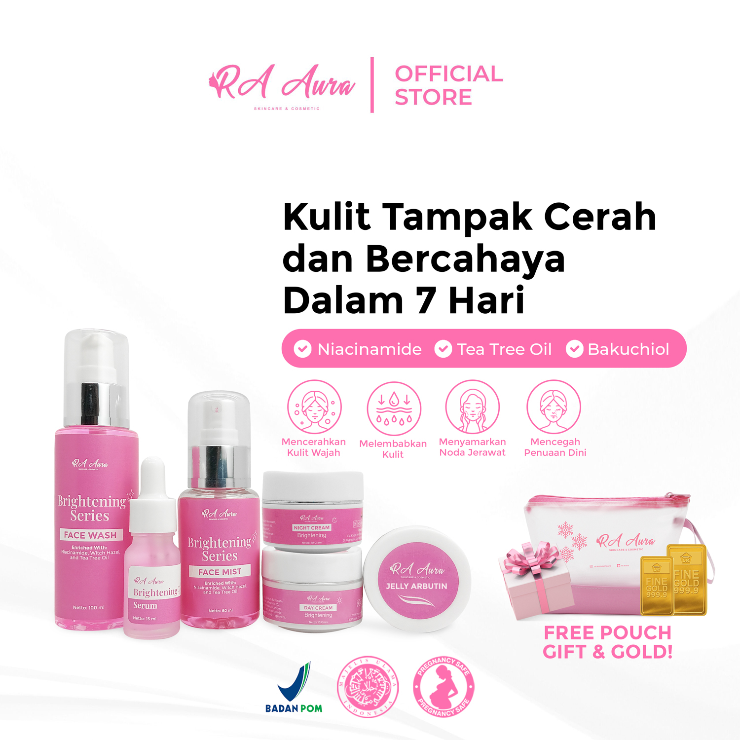 Jual BPOM Ra Aura Paket Whitening Series / Brightening / Cerah dalam 7 ... Jual BPOM Ra Aura Paket Whitening Series / Brightening / Cerah dalam 7 ...