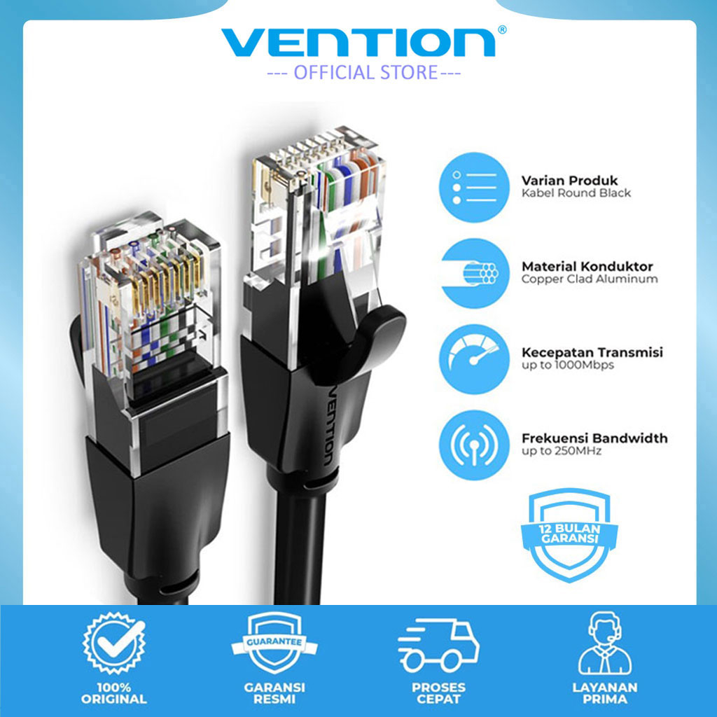Jual Vention IBE Kabel LAN Ethernet RJ45 Cat.6 UTP | Shopee Indonesia
