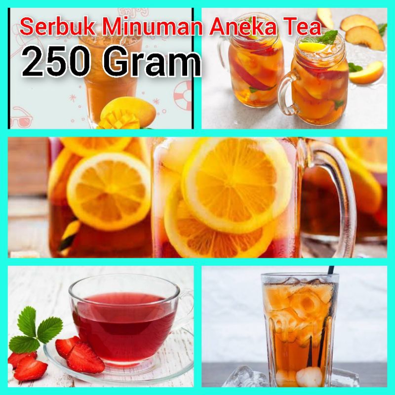 Jual Serbuk Minuman Rasa Aneka tea 250gram Bubuk Powder Drink teh ...