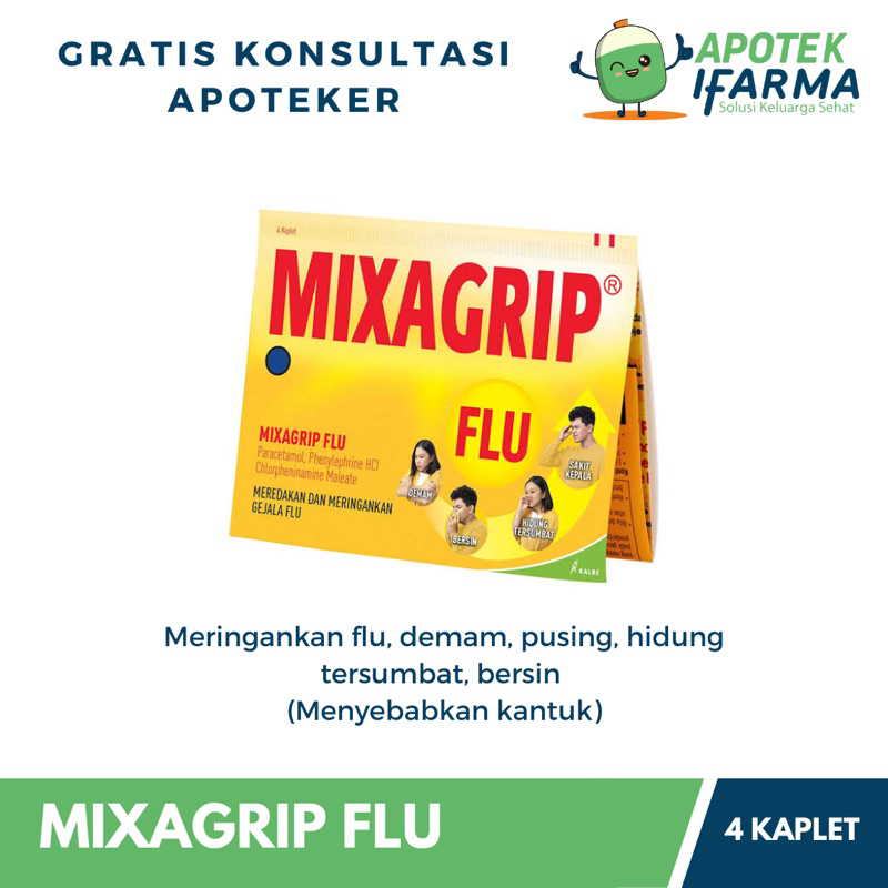Jual Mixagrip Flu Ecer Satuan Obat Demam Bersin Flu Pusing Hidung ...