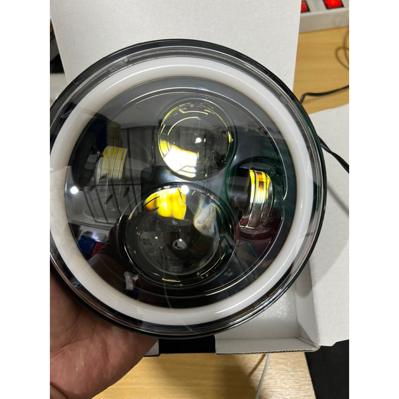 Jual Lampu Projector LEDHarley 7 inchJeep 4 LED Depan Hi Lo Sein 2 ...