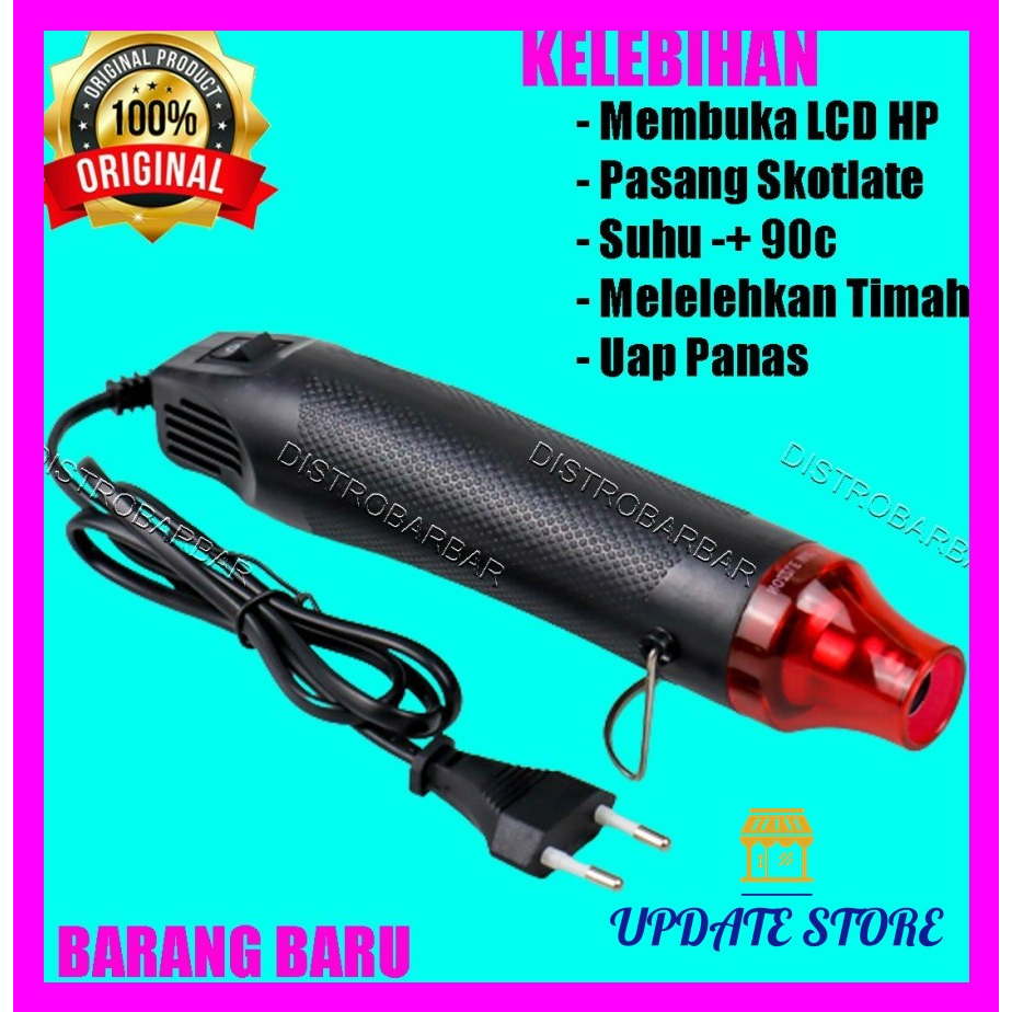 Jual Heat Gun Electrik Hot Air Vinyl - Solder Uap Udara Panas Portable ...