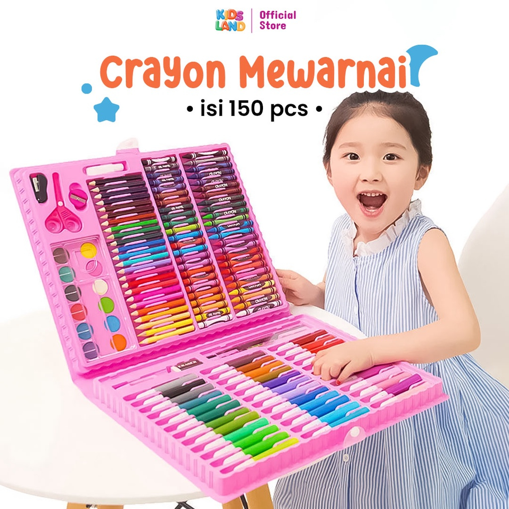 Jual (Murah) Crayon Anak Set Koper 150 in 1 Crayon Mewarnai dan Melukis ...