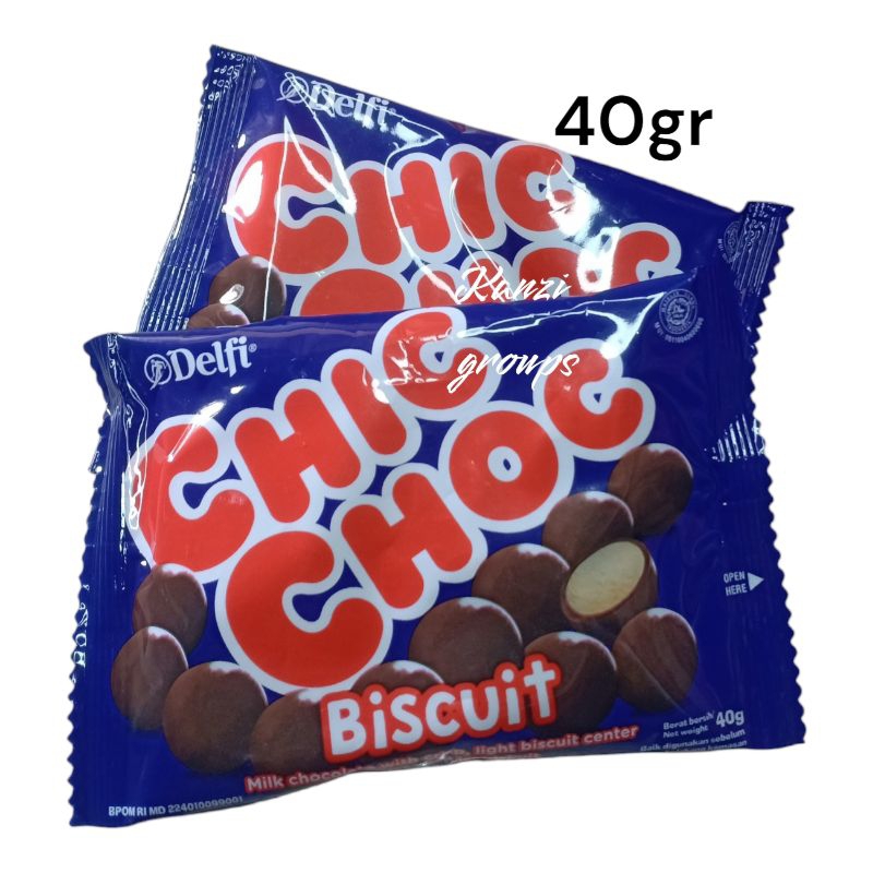 Jual delfi chic choc cokelat susu isi biskuit 40gr | bola bola coklat ...
