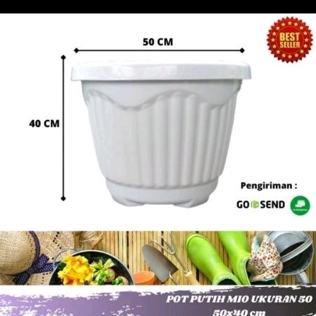 Jual pot buah pot bunga pot 50 pot mio 50 putih | Shopee Indonesia