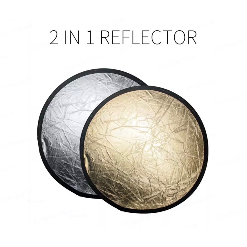 Jual Reflektor Fotografi 2in1 Reflector Cahaya Warna Silver Gold 80CM ...