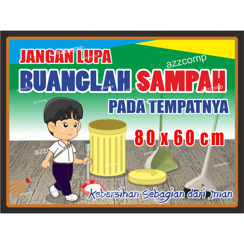 Jual Poster Pendidikan Buanglah Sampah Pada Tempatnya Plus Bingkai 80 x ...