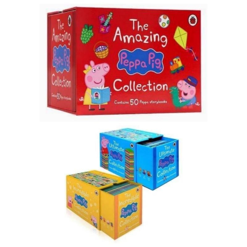 Jual READY PEPPA PIG BOOK SET (1 set isi 50 buku) MERAH / BIRU / KUNING ...