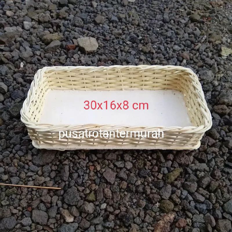 Jual keranjang parcel rotan kotak 30x16x6 cm keranjang buah keranjang ...