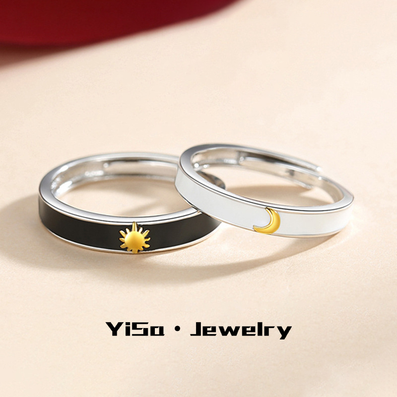 Jual Cincin Nikah Cincin Couple Model Sun & Moon Black White Limited ...