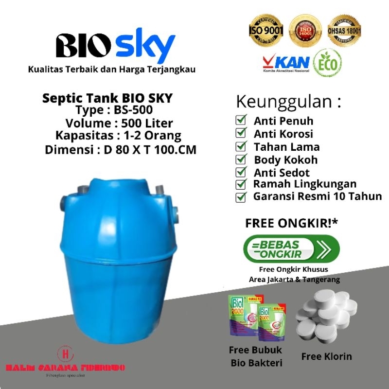 Jual Septic Tank Bio Biotech Biotank Biofilter Biofil Biotaff 500 Liter ...