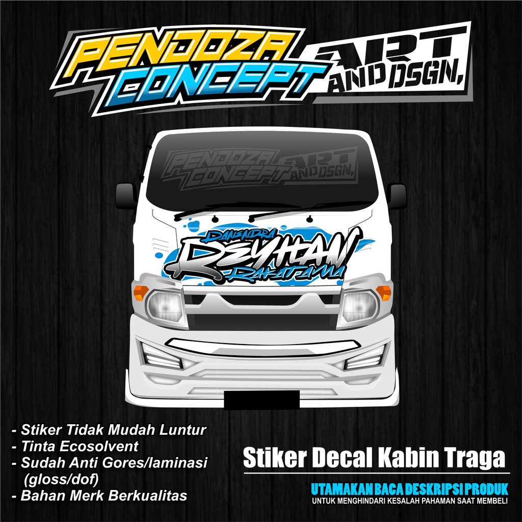 Jual stiker decal kabin traga stiker pintu isuzu traga stiker bak ...