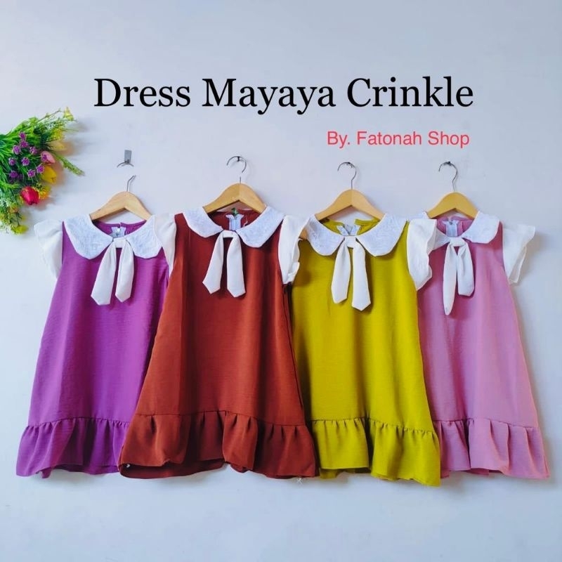 Jual Dress Anak 2 3 4 5 6 7 Tahun Anak Cewek Perempuan Crinkle kerah ...