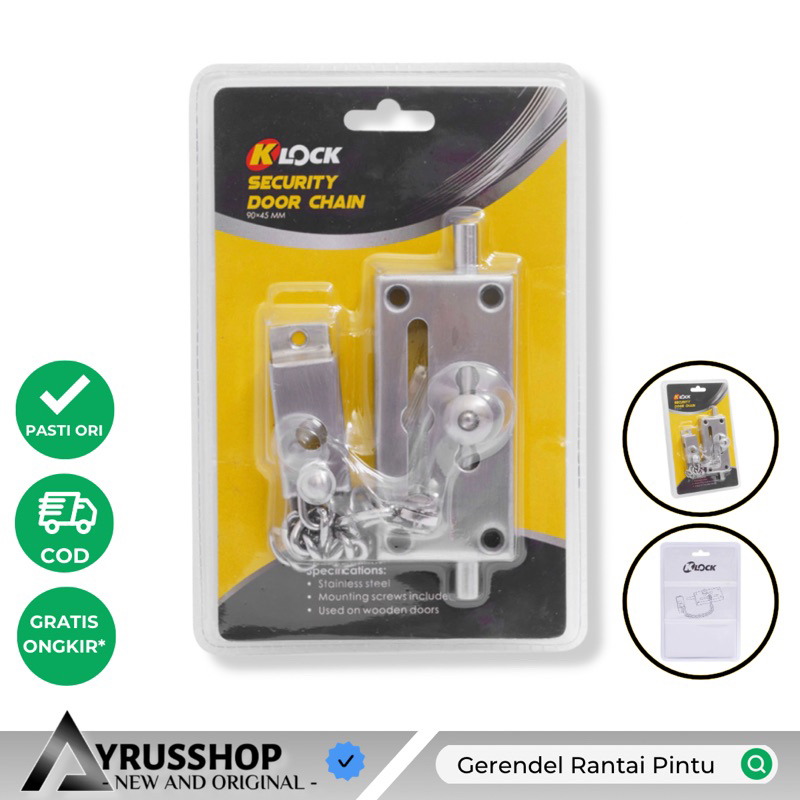Jual Gerendel Rantai Pintu Pengunci Pintu Tambahan Grendel Stainless K ...