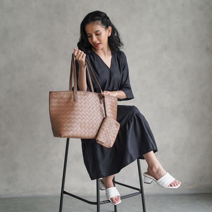 Jual RYANA - Adeeva Brown Bag / Totebag Wanita / Handbag | Shopee Indonesia