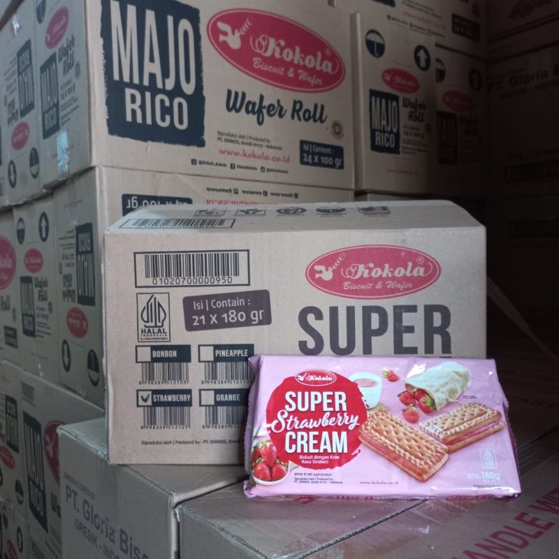 Jual biskuit kokola super cream 180 gram 1 dus isi 21 pcs | Shopee ...