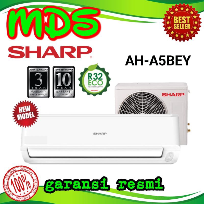 Jual AC SHARP AH -A5BEY AC 1/2PK R32 AH -A5BEY HARGA + PASANG INSTALASI | Shopee Indonesia