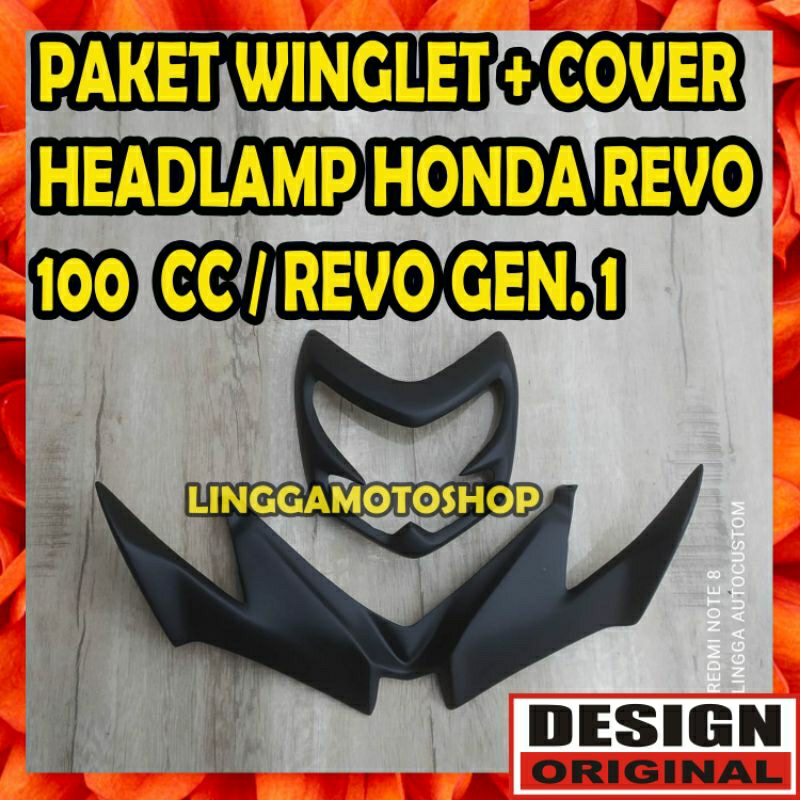 Jual PAKET WINGLET + COVER HEADLAMP HONDA REVO 100 CC * sayap topeng ...