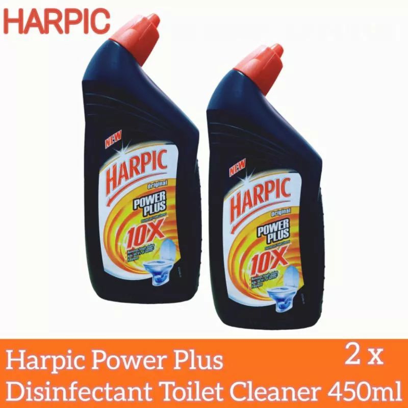 Jual Harpic Power Plus Original Disinfectant Toilet Cleaner Botol Hitam 450ml ( Bundle - 2 Pcs ...