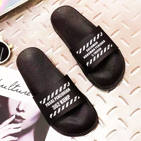 Jual Sendal Pria Wanita Dan Selop/Slide Kata Keren Unik /other/ Sandal ...