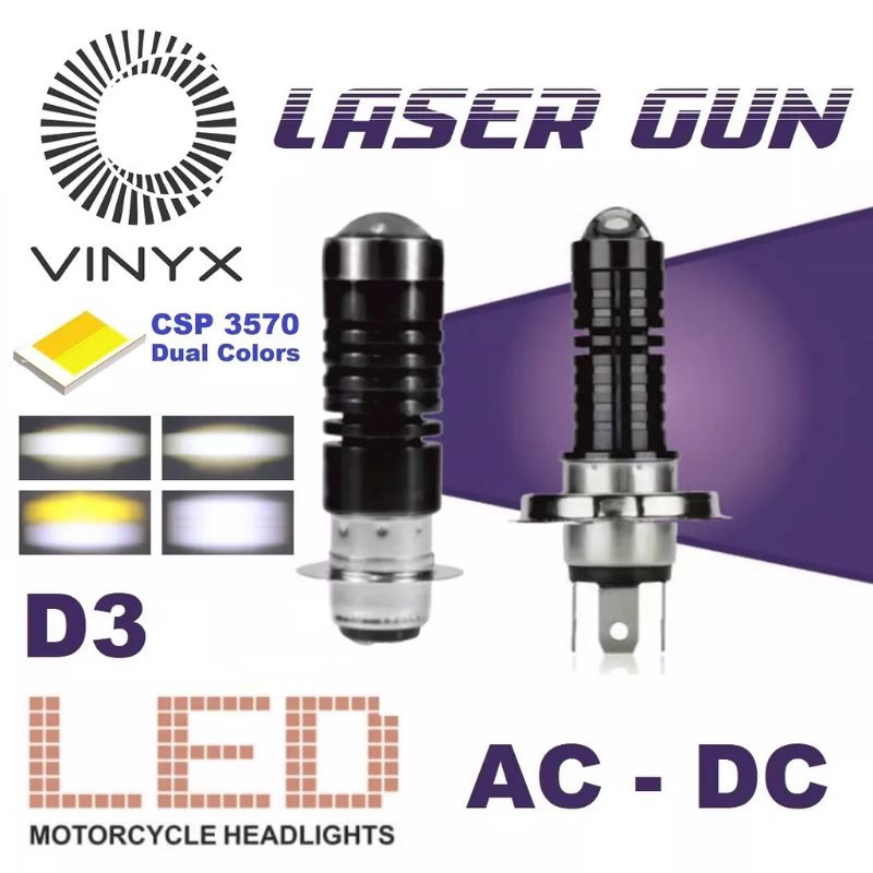 Jual Lampu Utama LED Laser Gun Motor Lasergun H6 H4 AC DC VINYX CSP D2 ...