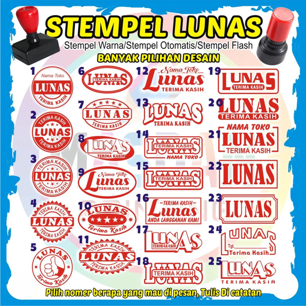 Jual STEMPEL LUNAS CUSTOM | STEMPEL FLASH | Shopee Indonesia
