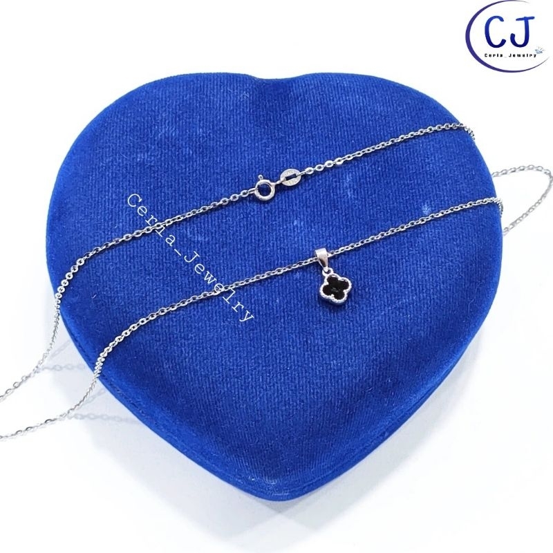 Jual Kalung Perak Asli Silver Wanita 925 Lapis Emas Putih Model Kalung ...