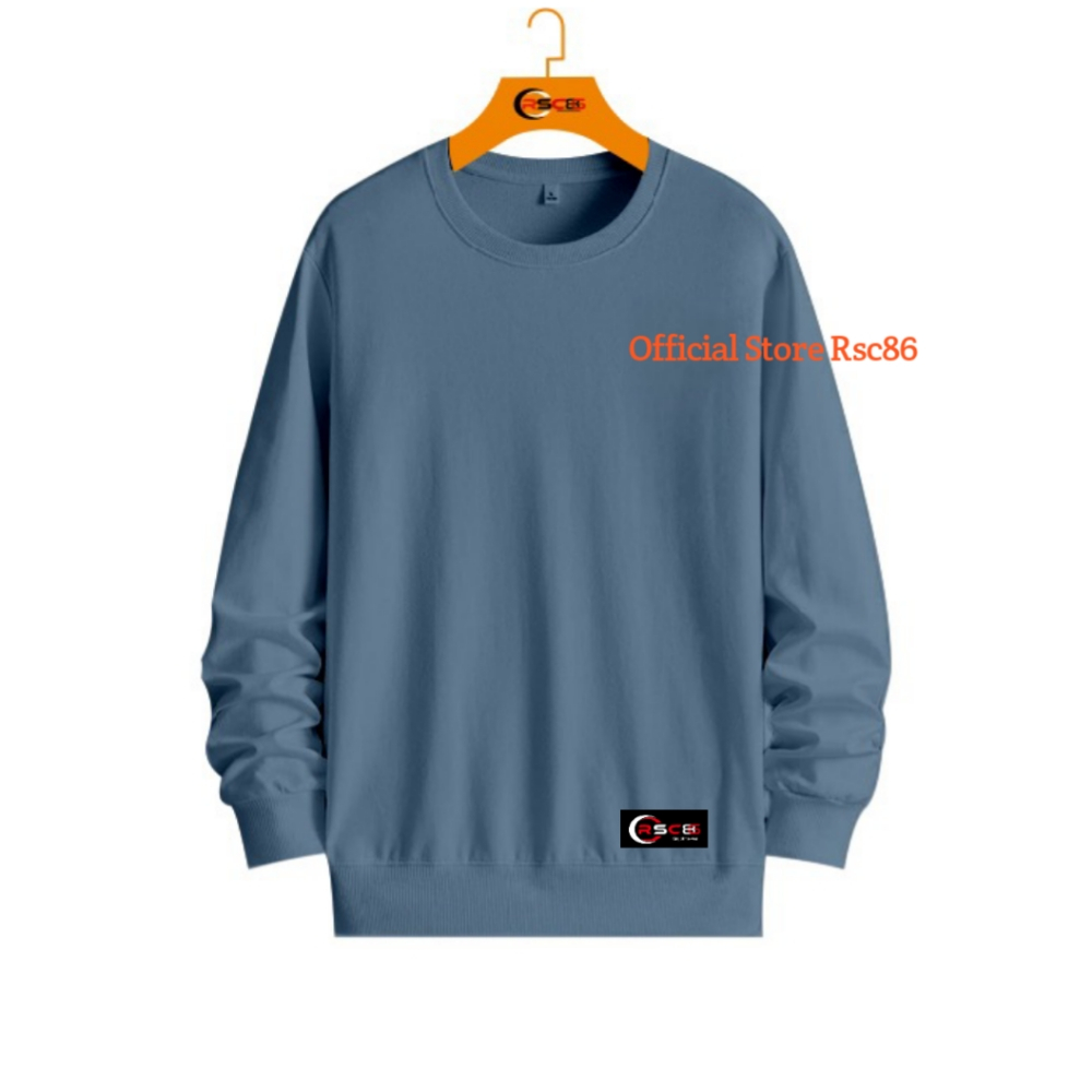 Jual RSC86 Basic Sweater Polos Pria Wanita Model Crewneck Bisa Cod ...
