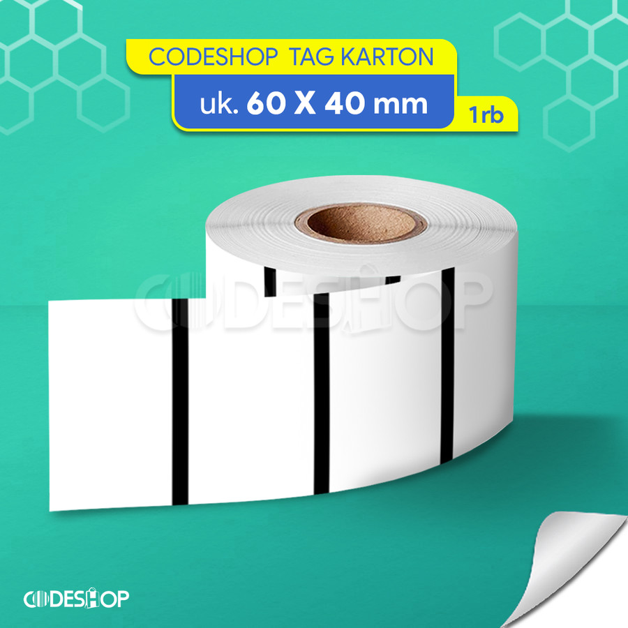 Jual Label Tag Karton 60x40mm / 60 x 40 mm / 6x4 cm 1000 Pcs 1 Line ...
