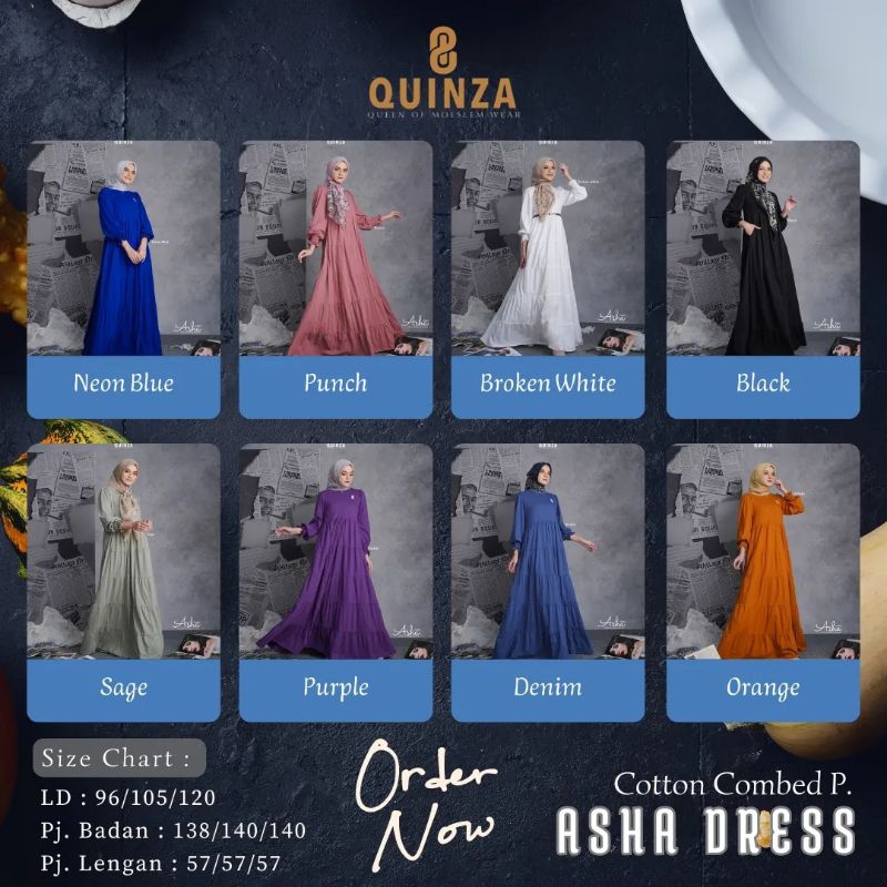 Jual ASHA DRESS by Quinza [ NEW - Quinza Midi Series ] Gamis Midi ...