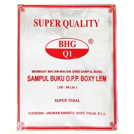 Jual Sampul Buku Bening Plastik Opp Super 1 Pack 50 Lembar Shopee