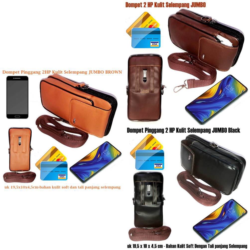 Jual Dompet Case 2 Hp Pinggang Pria Kombinasi Jumbo Kulit Selempang ...