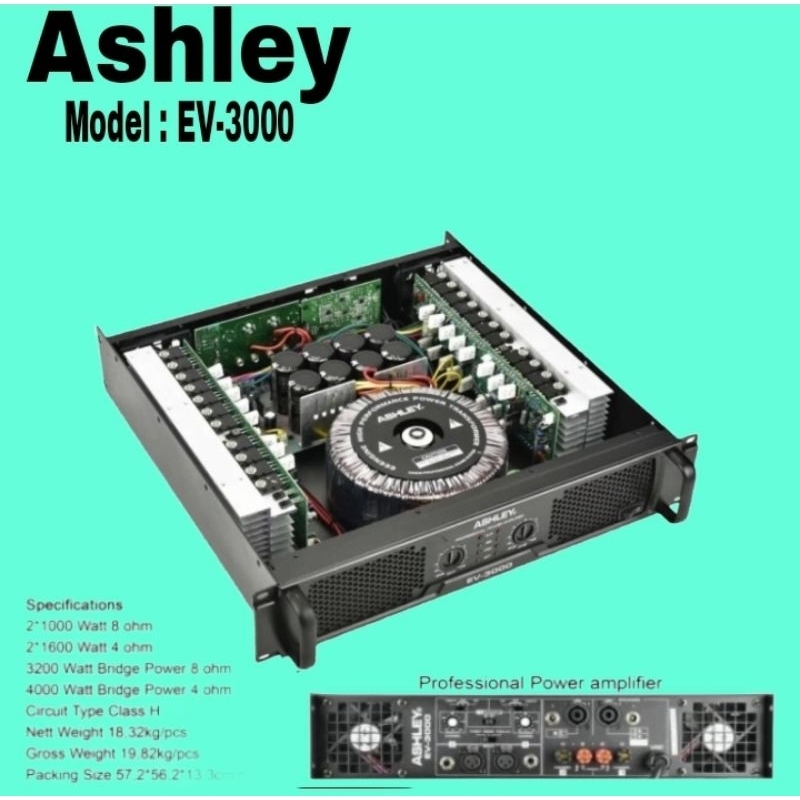 Jual POWER AMPLIFIER ASHLEY EV 3000/EV3000 ORIGINAL GARANSI RESMI ASHLEY | Shopee Indonesia