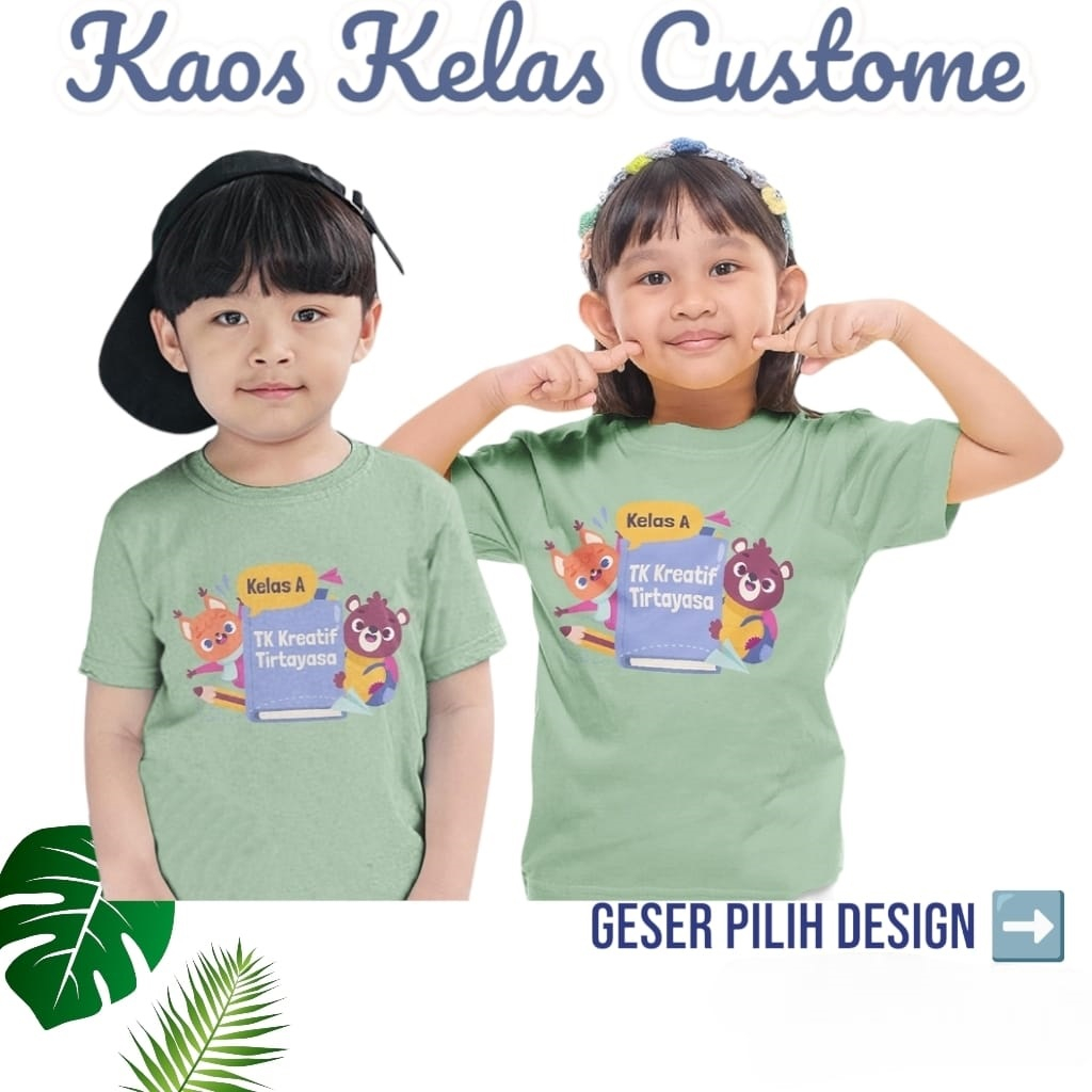 Jual Kaos Seragaman Sekolah Kelas Paud TK Custom Nama Anak Dan Dewasa Lengan Pendek Panjang ...