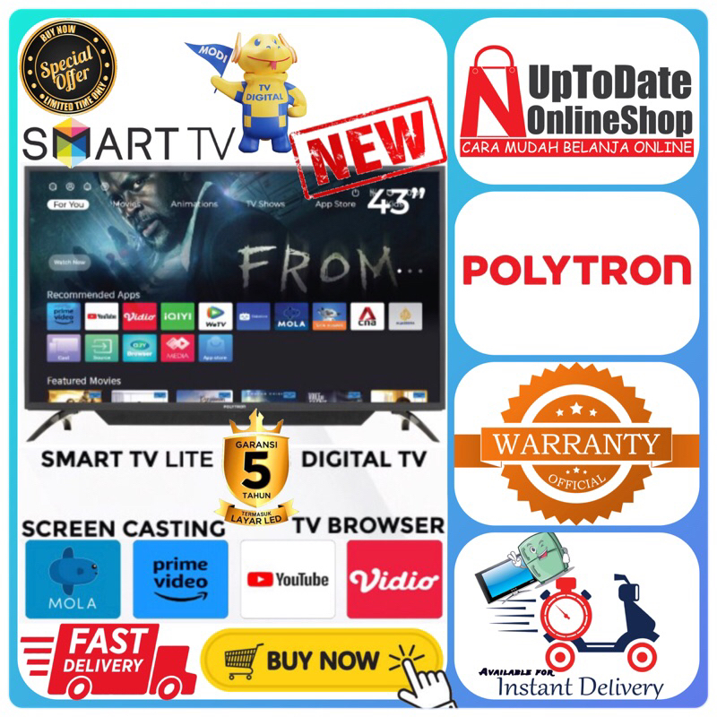 Jual TV POLYTRON PLD43CV1569 PLD 43CV 1569 LED 43INCH SUPER SMART TV YOUTUBE FHD LED TV POLYTRON ...